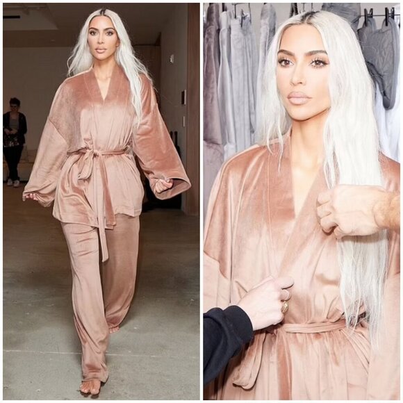 SKIMS | Intimates & Sleepwear | Skims Velour Fleece Wrap Sleep Set Robe ...